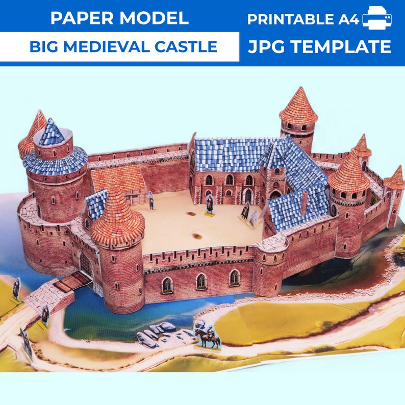 Paper Medieval Castle Model. Paper European Castle Miniature Model ...