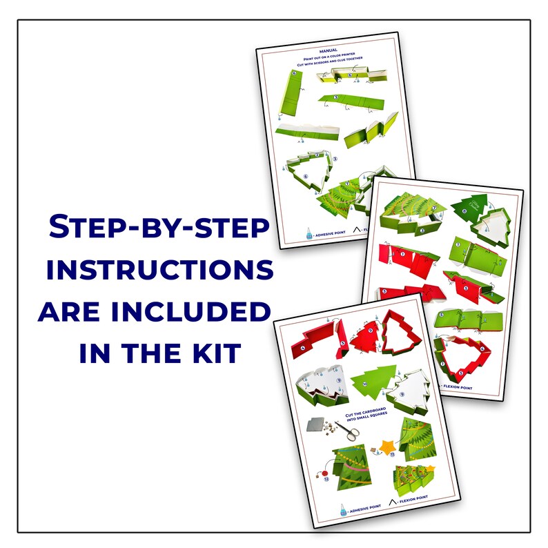 Christmas Tree Gift Box Template: DIY Paper Model (PDF, JPG) - Etsy