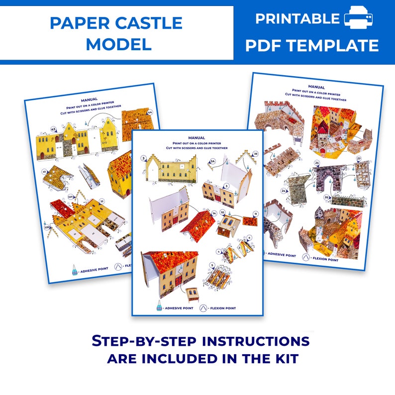 Paper Medieval Castle Model. Paper German Castle Miniature Model. Paper ...