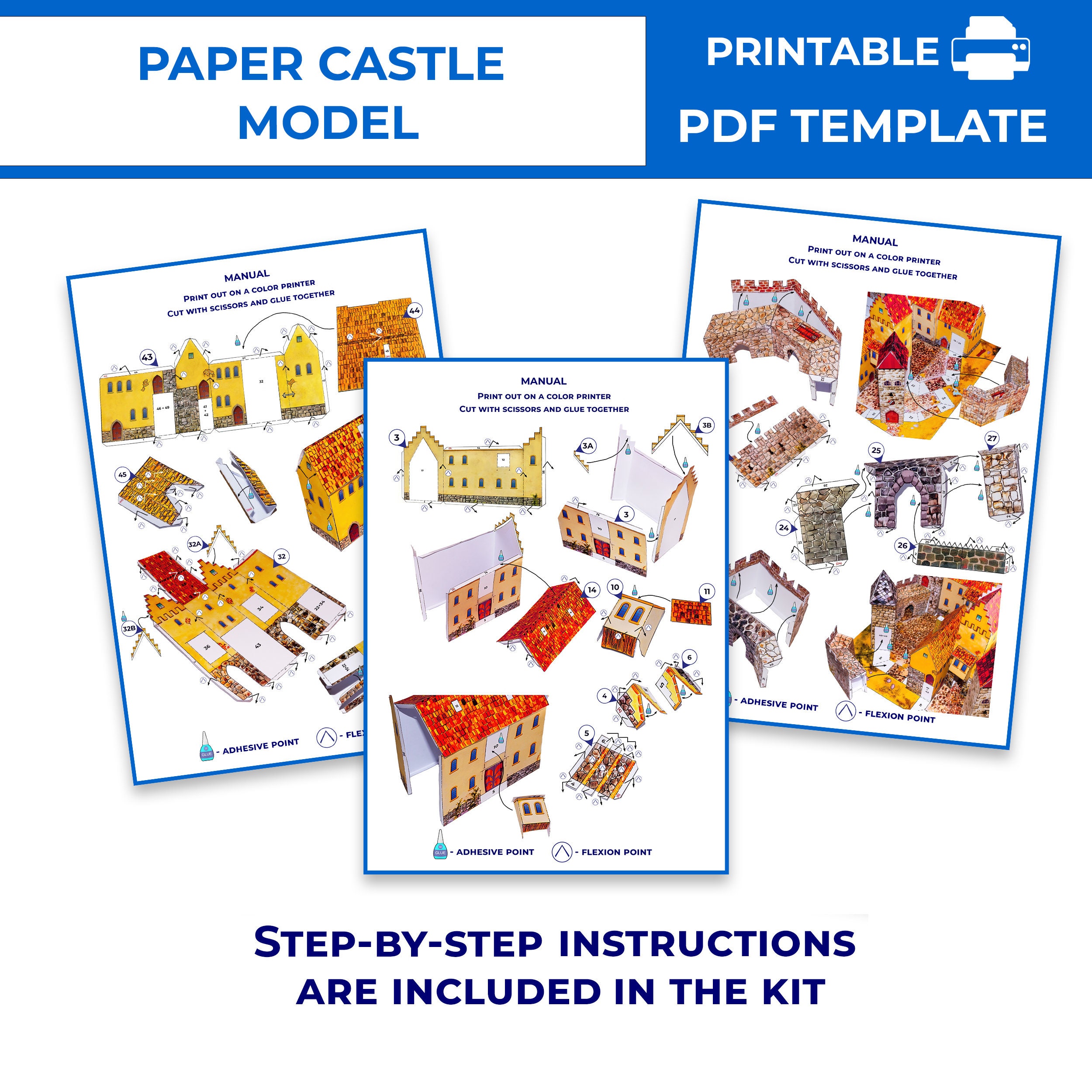 Paper Castle Model. Paper Castle Miniature Model . Paper House DIY ...