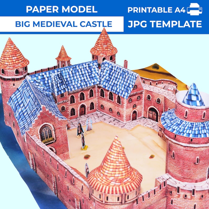 Paper Medieval Castle Model. Paper European Castle Miniature Model ...
