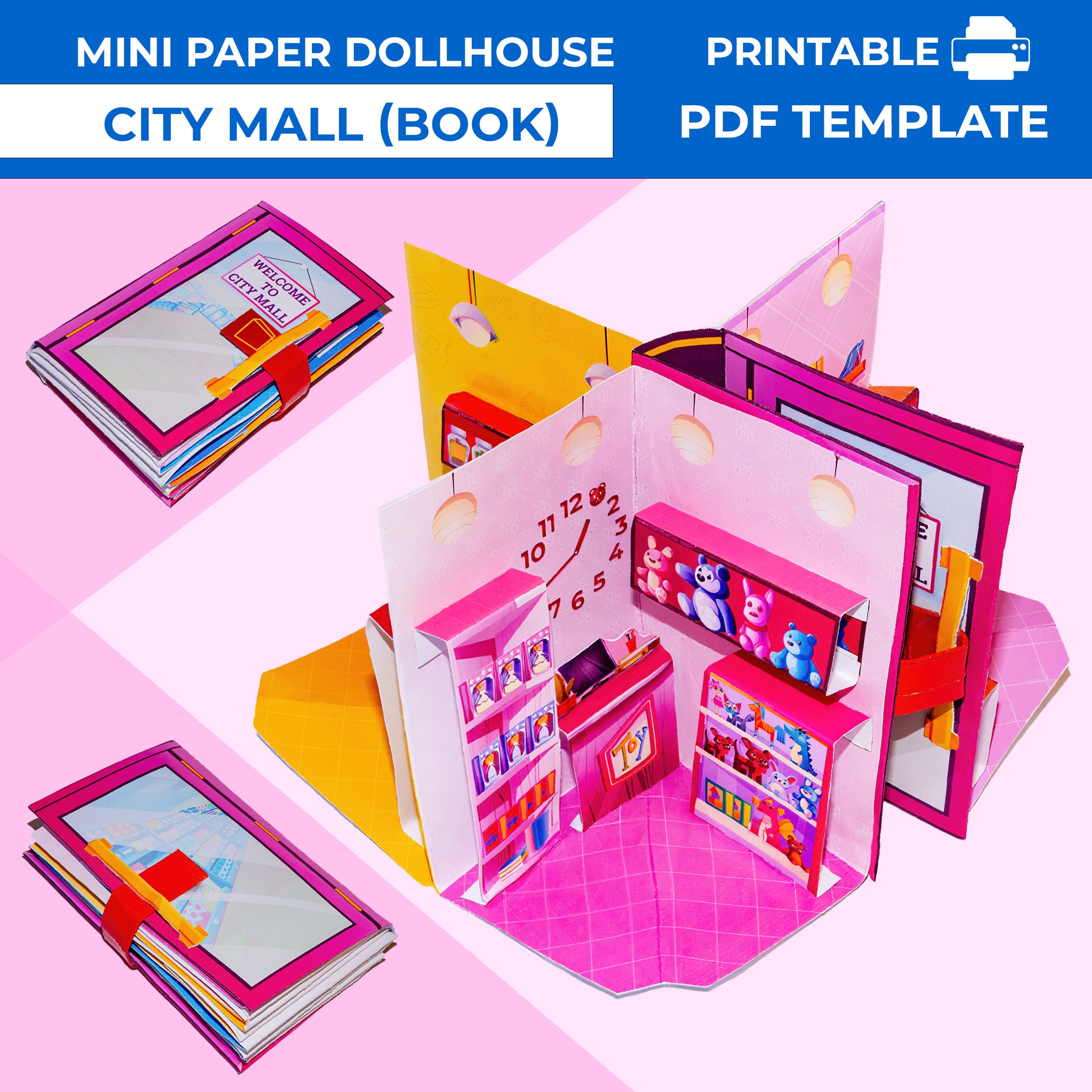 Paper Dollhouse City Mall Book: Mini Pop-up Shop (PDF Pattern) - Etsy