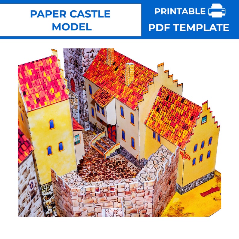 Paper German Castle Model: DIY Printable Papercraft (PDF) - Etsy