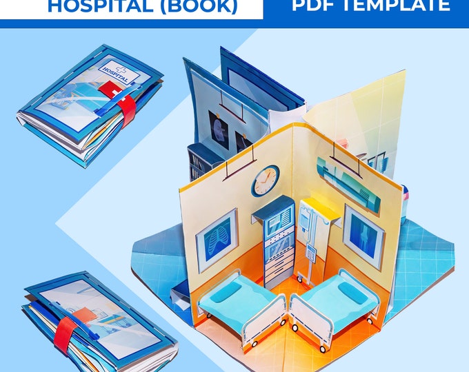 Paper Dollhouse Hospital: Mini Pop-up Book, Printable Clinic (PDF) - Etsy