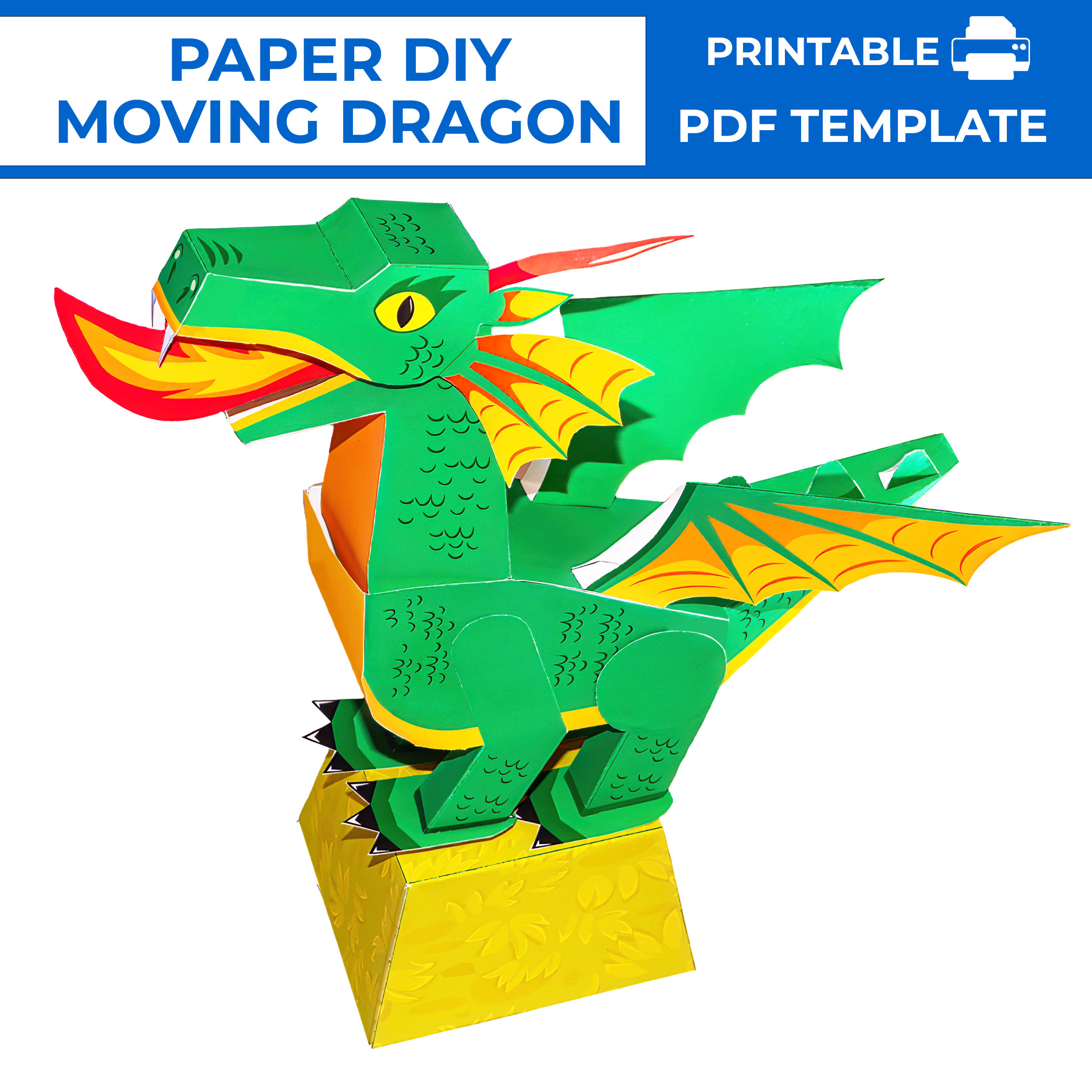 Paper Dragon Model. Gift for Children. Paper Toy Model Moving Dragon ...