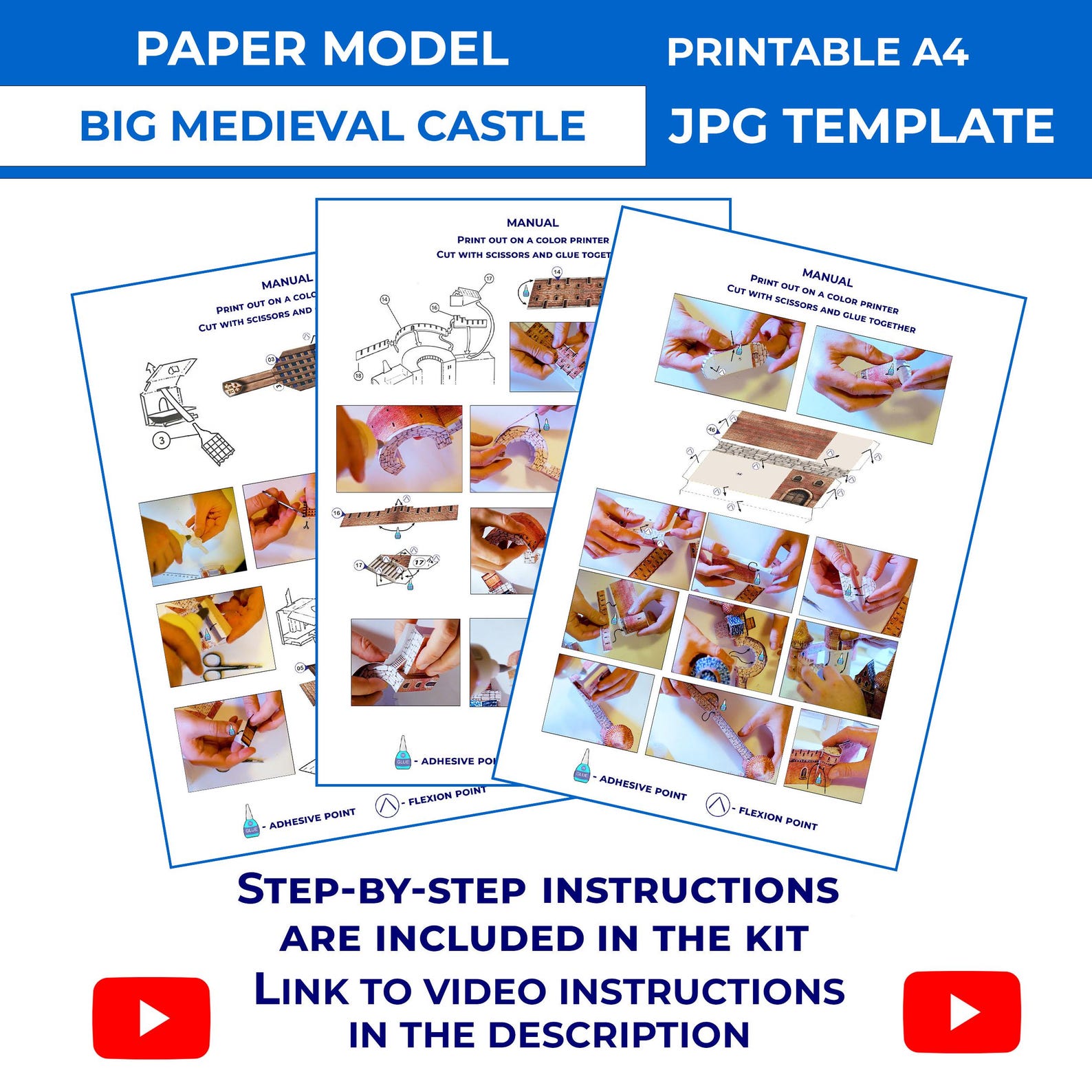 Paper Medieval Castle Model. Paper European Castle Miniature Model ...