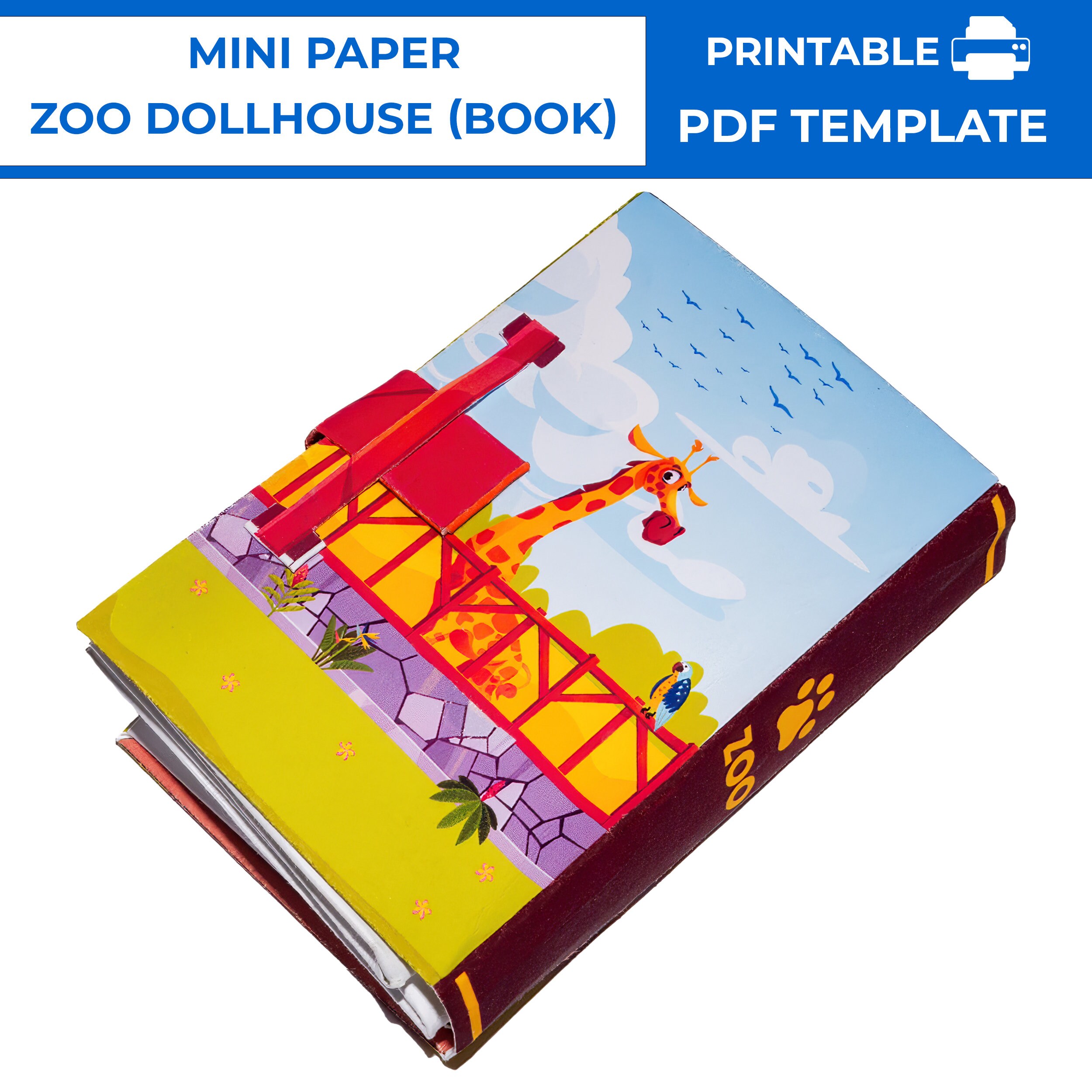 Paper Animals Craft for Kids. Paper Zoo Dollhouse in Book Form. Mini ...