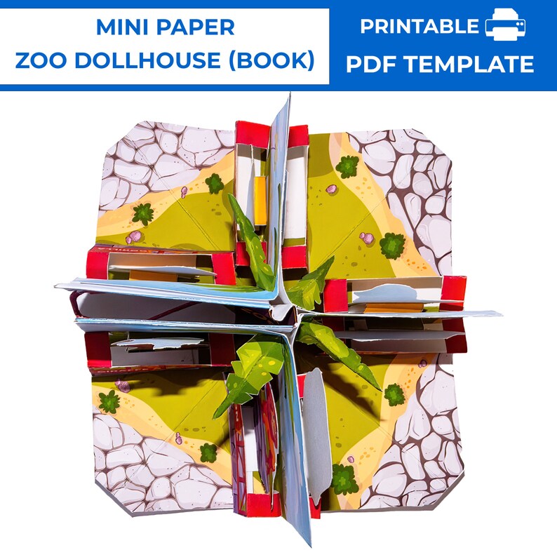 Paper Animals Craft for Kids. Paper Zoo Dollhouse in Book Form. Mini ...