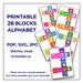 Digital Printable ABC Blocks Alphabet With Words. DIY Baby Blocks ...