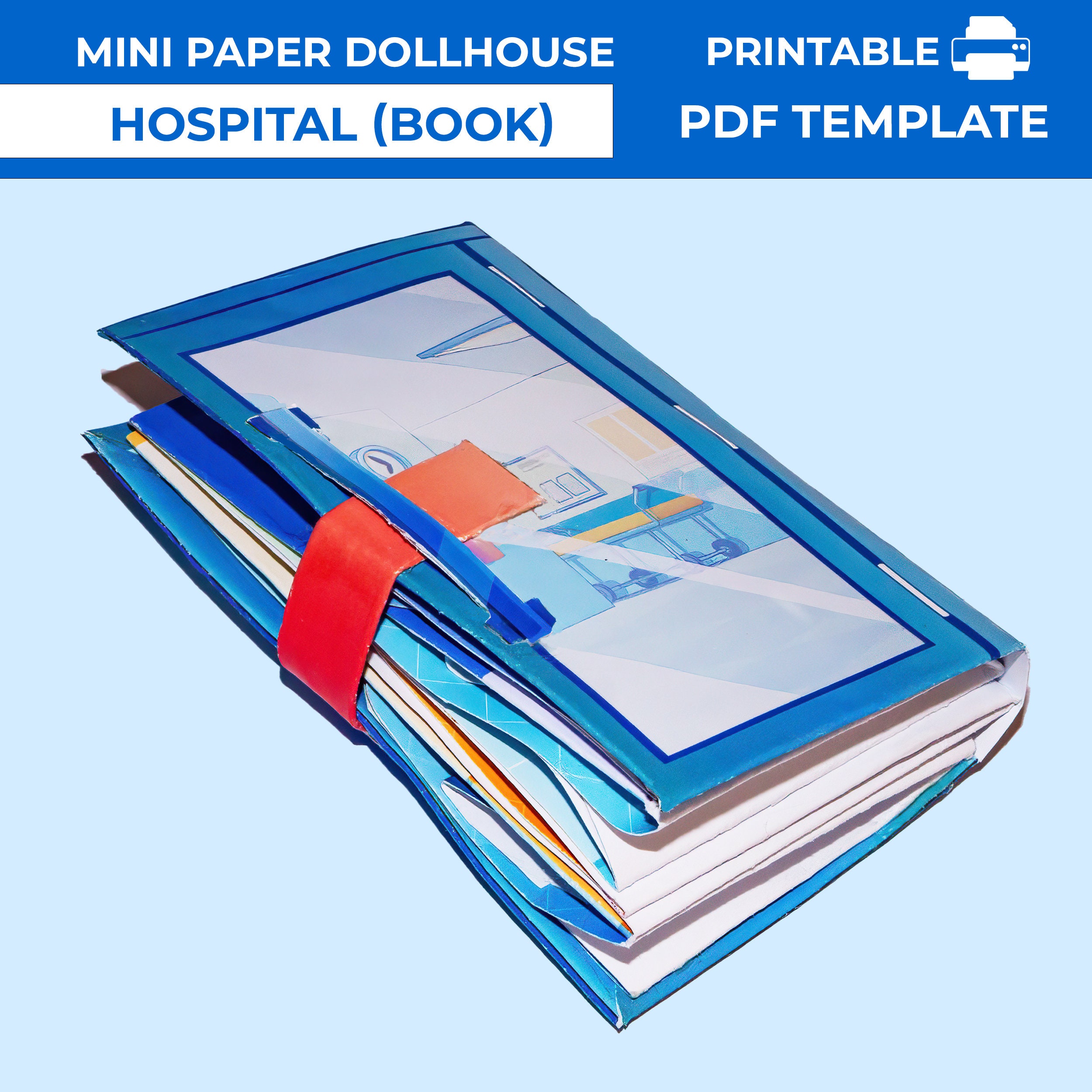 Paper Dollhouse Hospital: Mini Pop-up Book, Printable Clinic (PDF) - Etsy