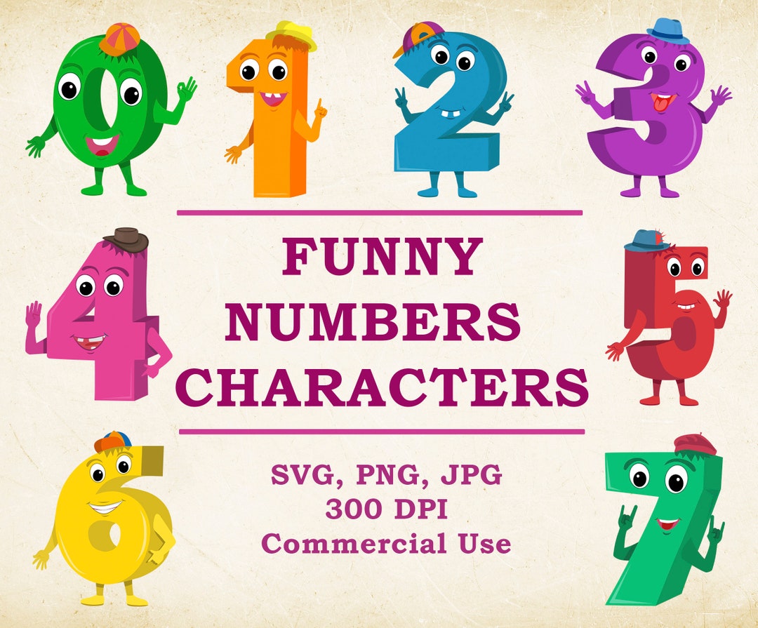 Funny Numbers Characters. (10 X Files SVG, JPG, Png Transparent ...