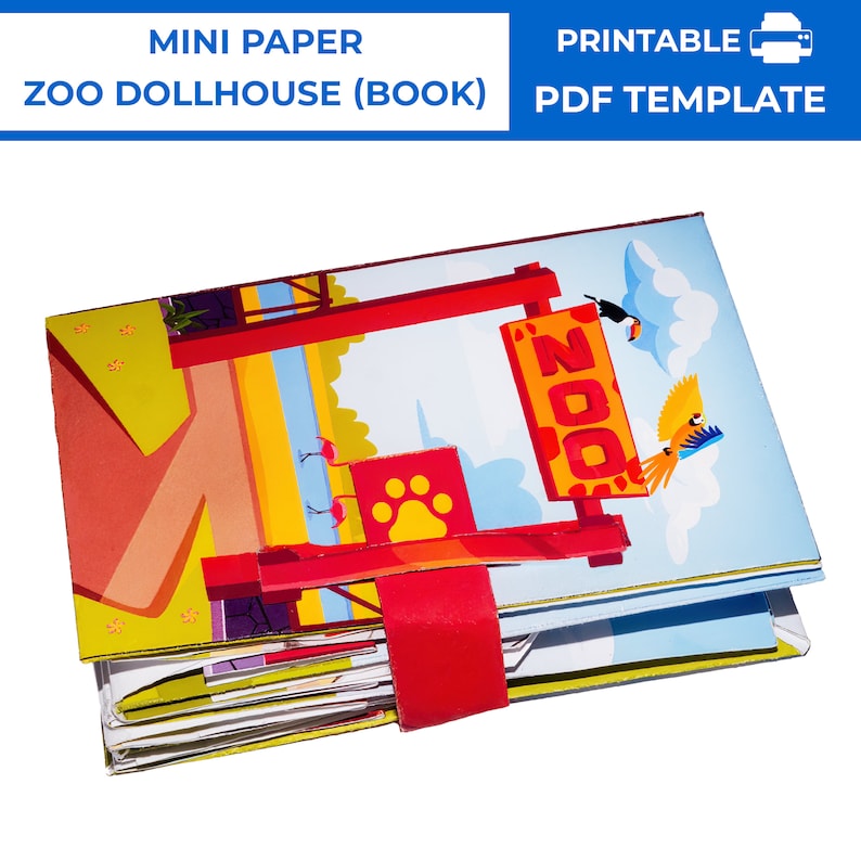 Paper Animals Craft for Kids. Paper Zoo Dollhouse in Book Form. Mini ...