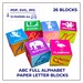 Digital Printable ABC Blocks Alphabet With Words. DIY Baby Blocks ...
