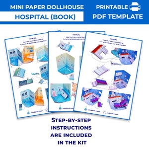 Paper Dollhouse Hospital: Mini Pop-up Book, Printable Clinic (PDF) - Etsy