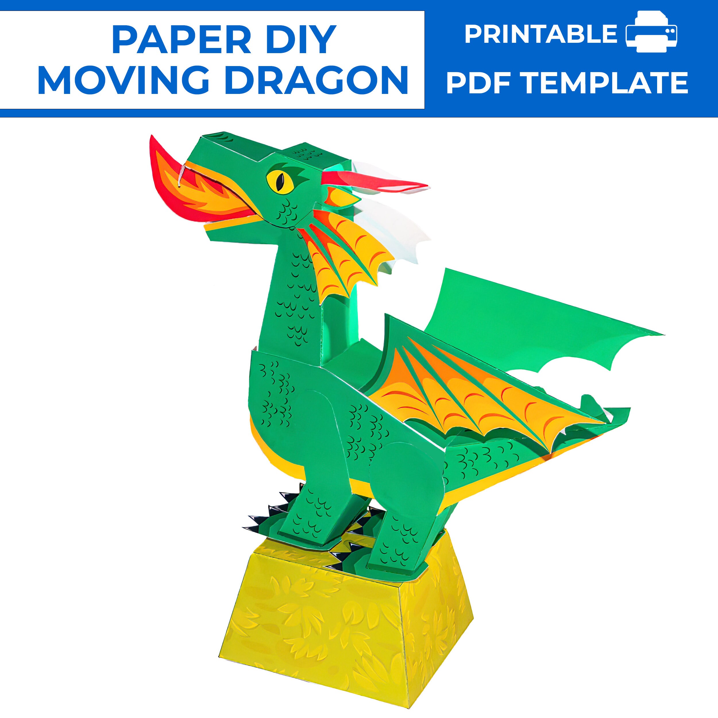 Paper Dragon Model. Gift for Children. Paper Toy Model Moving Dragon ...