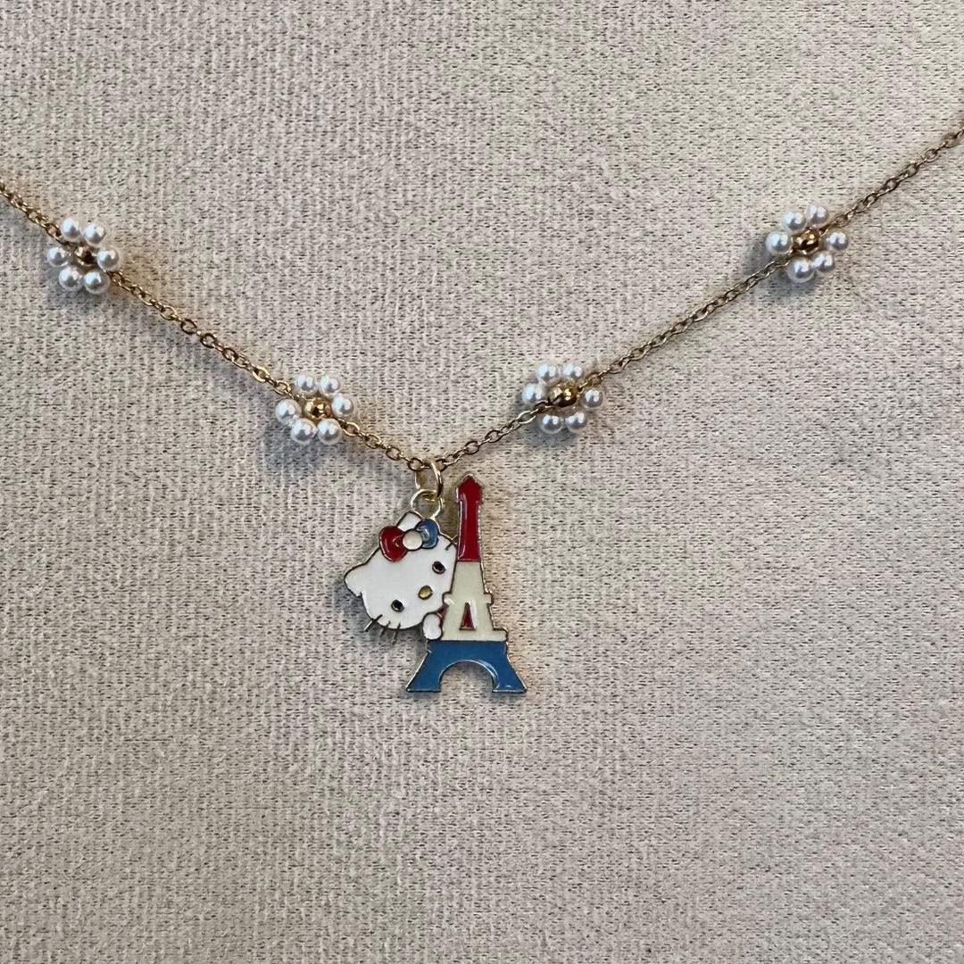 Kitty Hello in Paris Necklaces - Kawaii Handmade Custom Necklace - Etsy