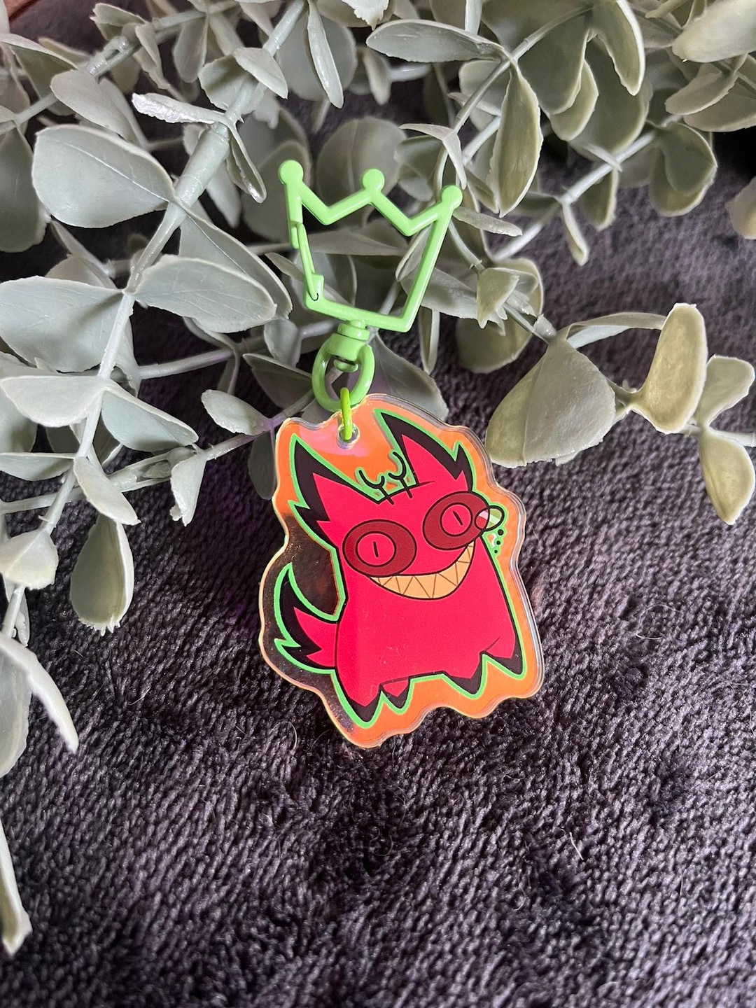 Cursed Cat Alastor Holographic & Acrylic Keychain - Etsy