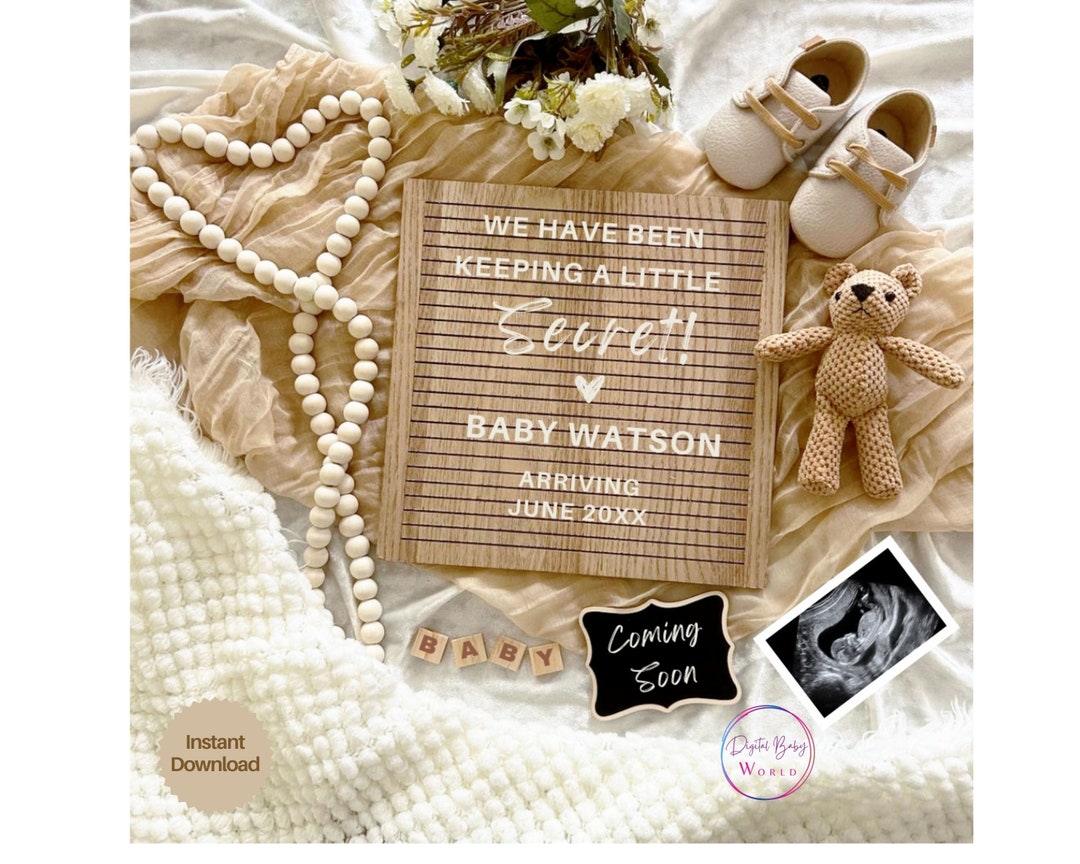 Secret Pregnancy Announcement Digital Download, Social Media, Boy or ...