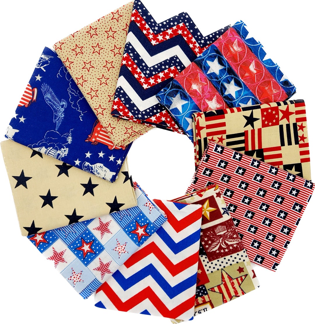 Patriotic - Fat Quarter Bundle - 10 Pack (the Patriot) - Etsy