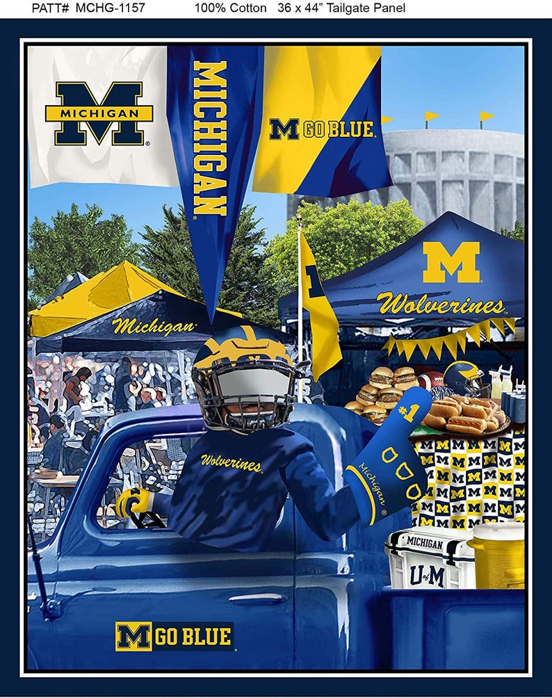 Michigan Wolverines - Tailgate Panel - Fabric by the Yard - Etsy