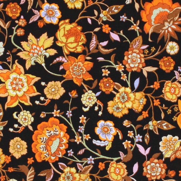 Orange Floral Fabric - Etsy