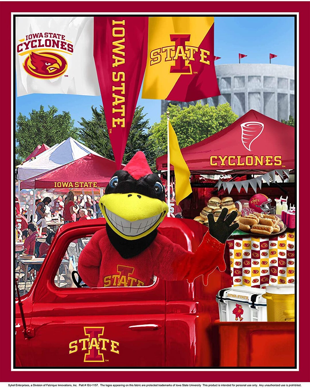Iowa State Cyclones - Tailgate Panel - Fabric by the Yard - Etsy