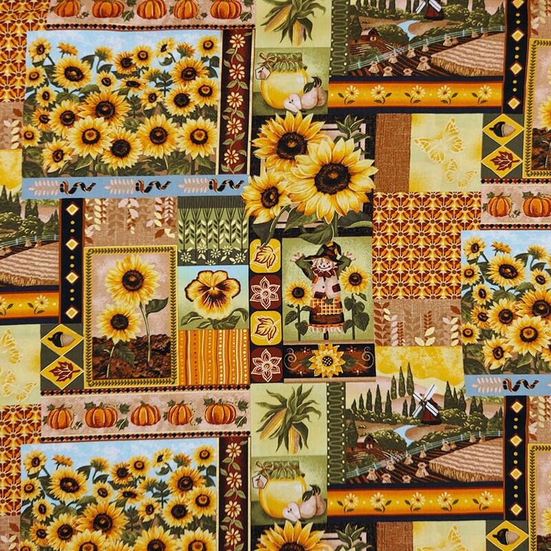 Sunflower Fabric Panel - Etsy