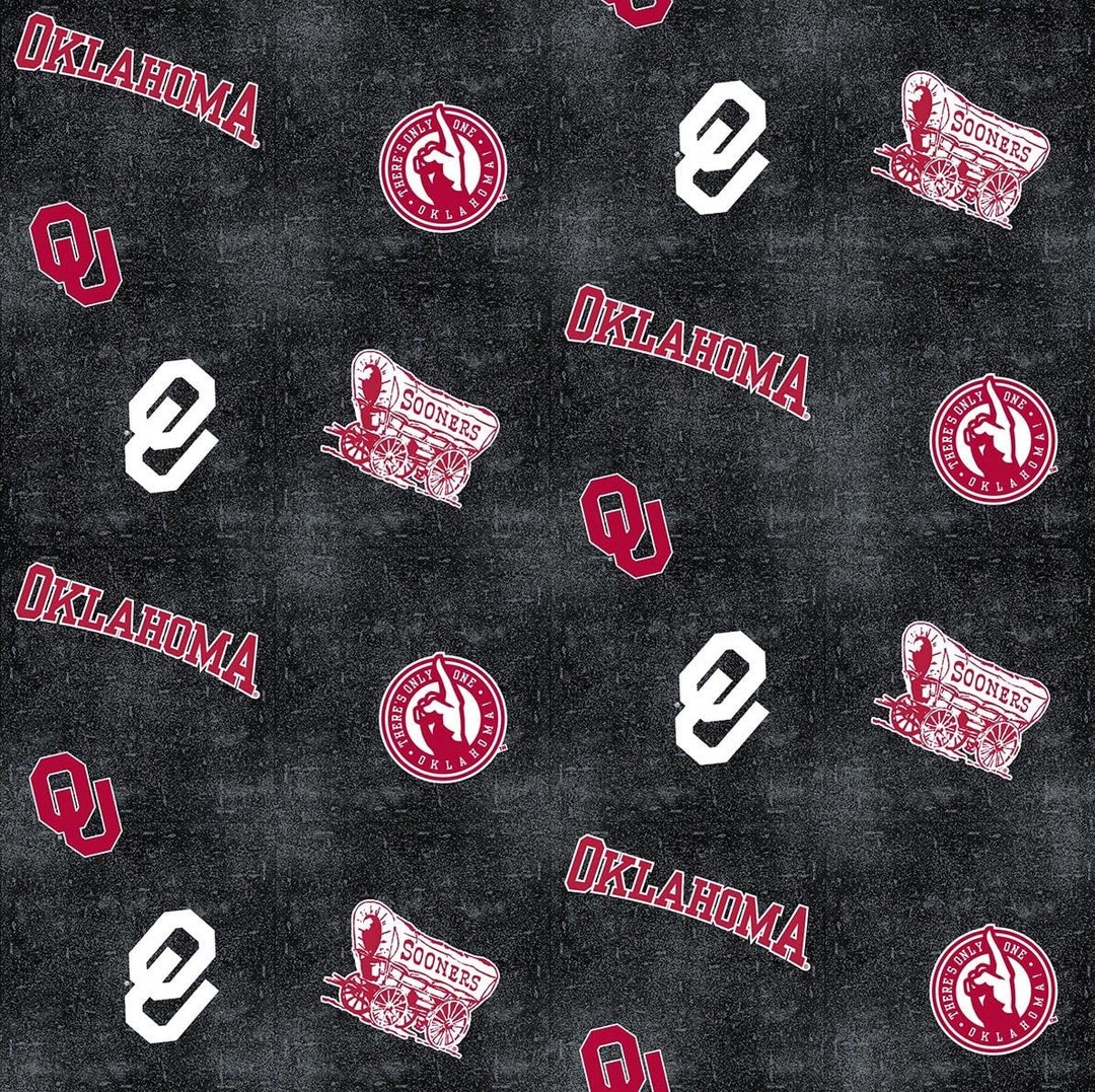 Oklahoma Sooners - Distressed Logo Flannel - Fabric by the Yard - Etsy