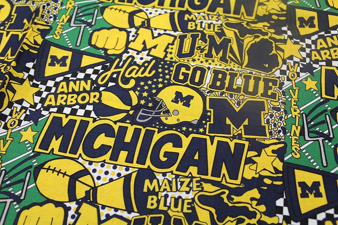 Michigan Wolverines - Pop Art - Fabric by the Yard - Etsy