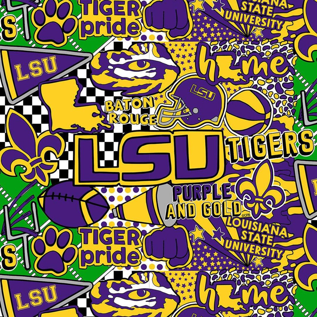 LSU Tigers - pop Art - Fabric by the Yard - Etsy