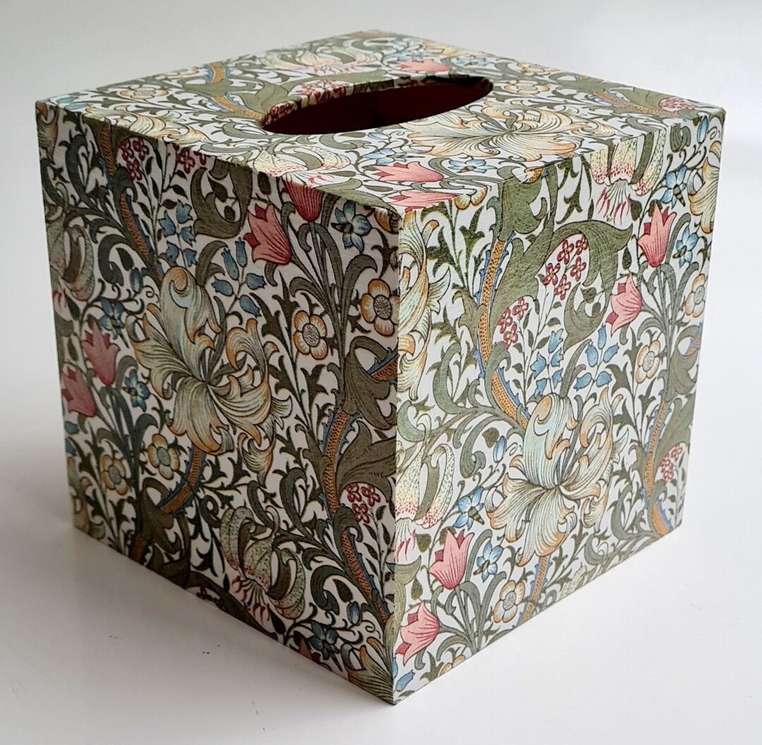 Golden Lily by William Morris- Wooden Tissue Box Cover Cube - Etsy