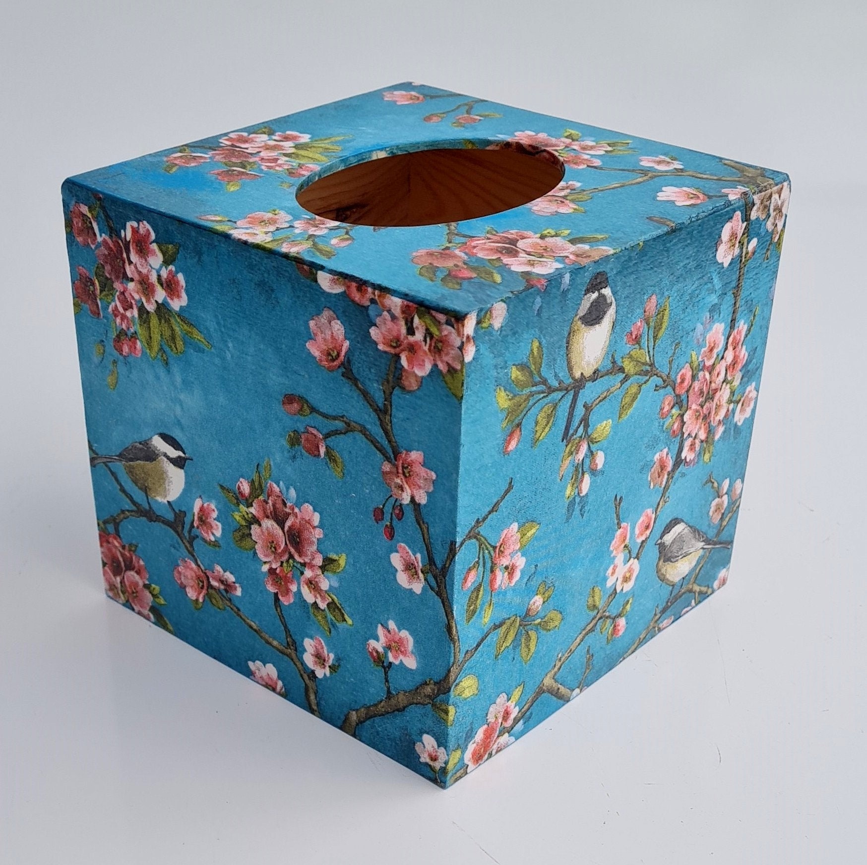 Japanese Cherry Blossoms - Wooden Tissue Box Cover Cube - Etsy