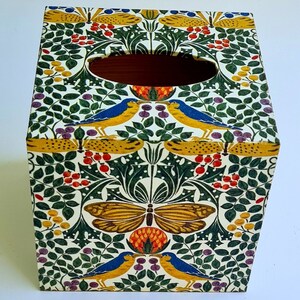 Birds and Butterflies by William Morris - Wooden Tissue Box Cover Cube ...