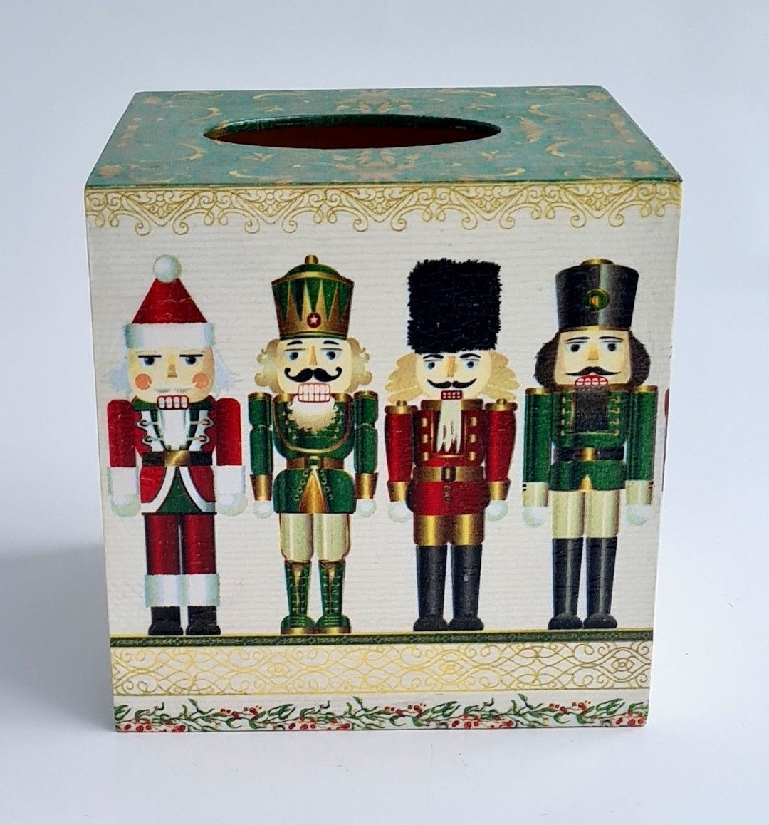 Nutcrackers Wooden Tissue Box Cover Cube - Etsy