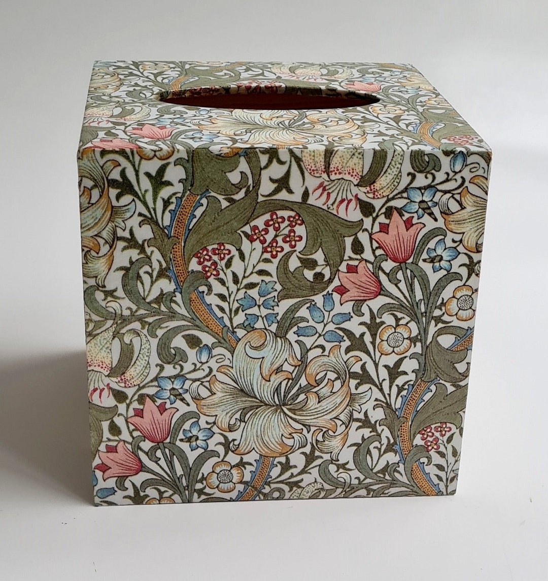 Golden Lily by William Morris Wooden Tissue Box Cover Cube - Etsy