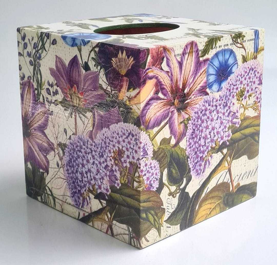 Rhapsody by Michel Design Works - Wooden Tissue Box Cover Cube - Etsy UK