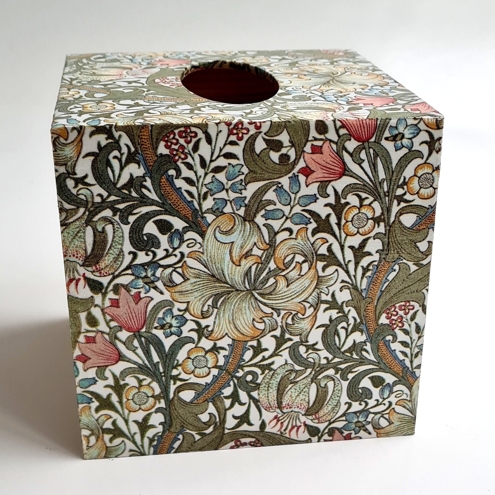 Golden Lily by William Morris- Wooden Tissue Box Cover Cube - Etsy