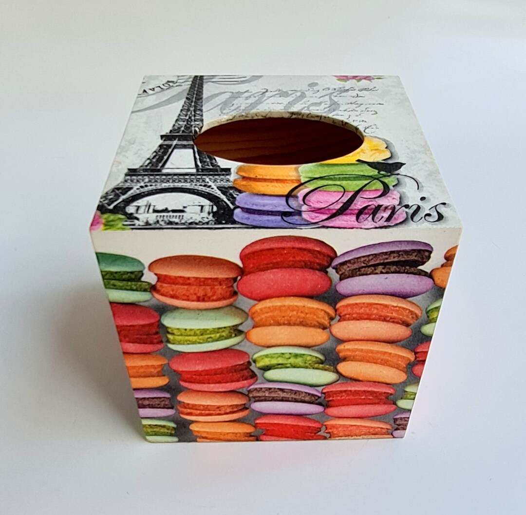 Macaroon Wooden Tissue Box Cover Cube - Etsy
