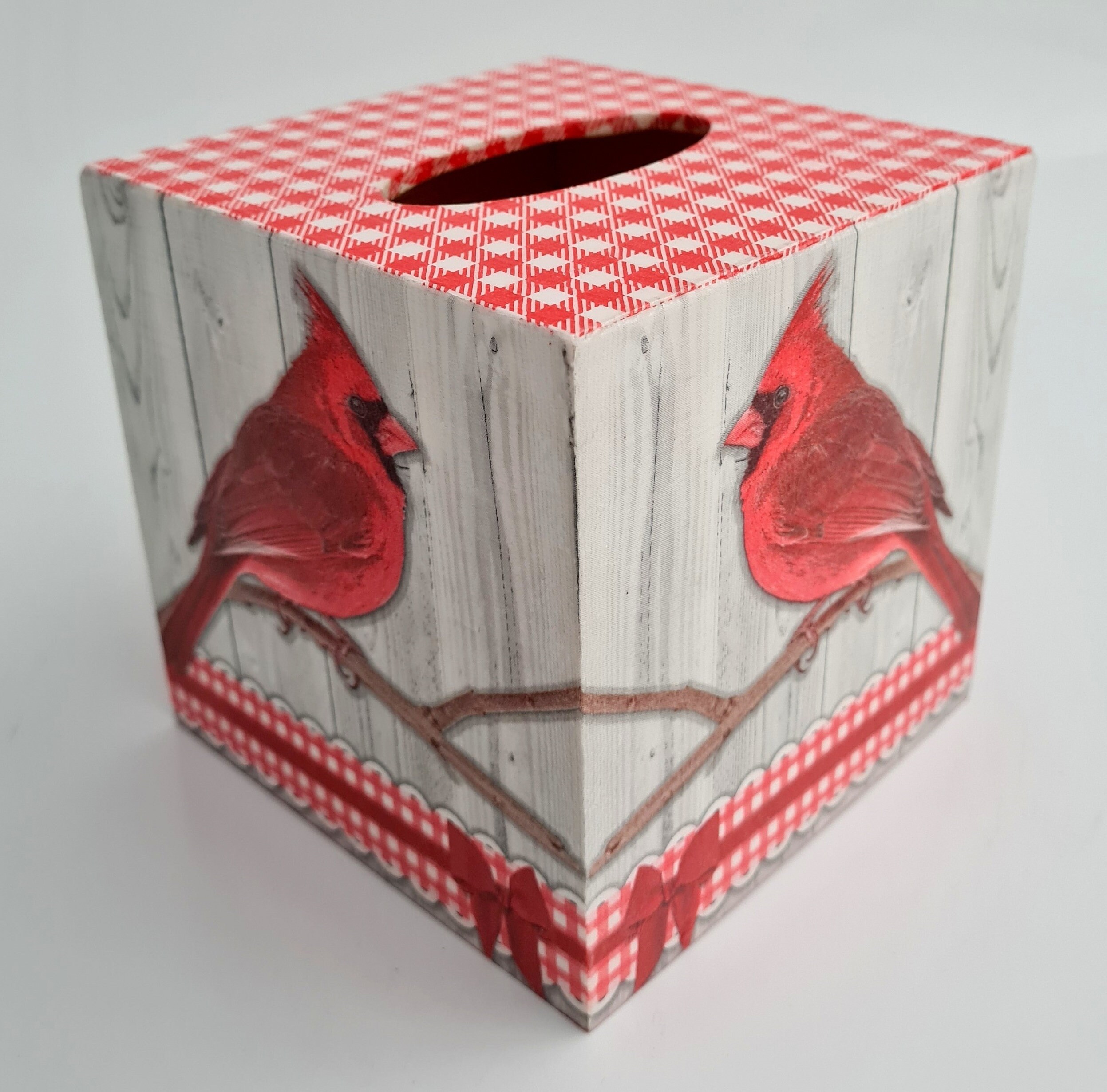 Red Bird Wooden Tissue Box Cover Cube - Etsy