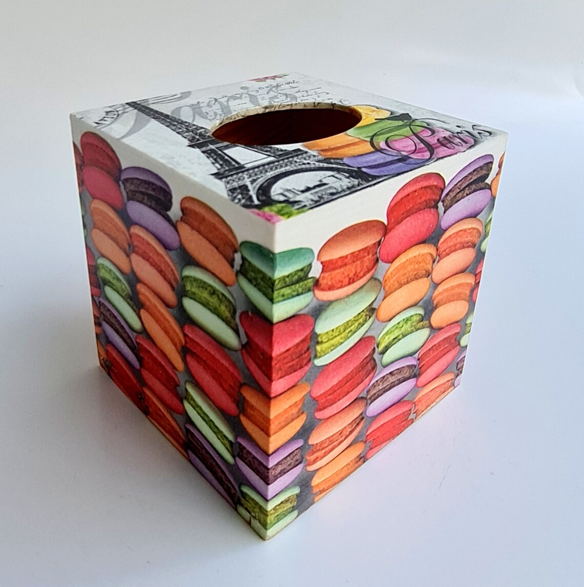 Macaroon Wooden Tissue Box Cover Cube - Etsy