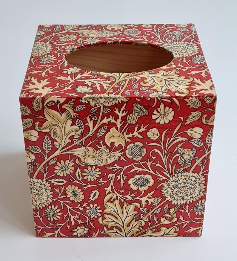 Cherwell Rust by William Morris Wooden Tissue Box Cover Cube - Etsy