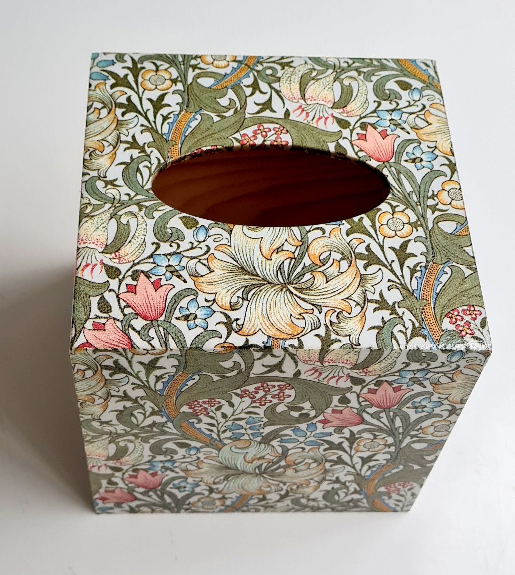 Golden Lily by William Morris Wooden Tissue Box Cover Cube - Etsy