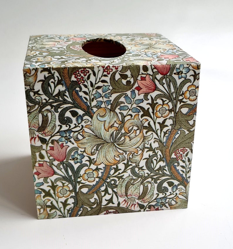 Golden Lily by William Morris Wooden Tissue Box Cover Cube - Etsy