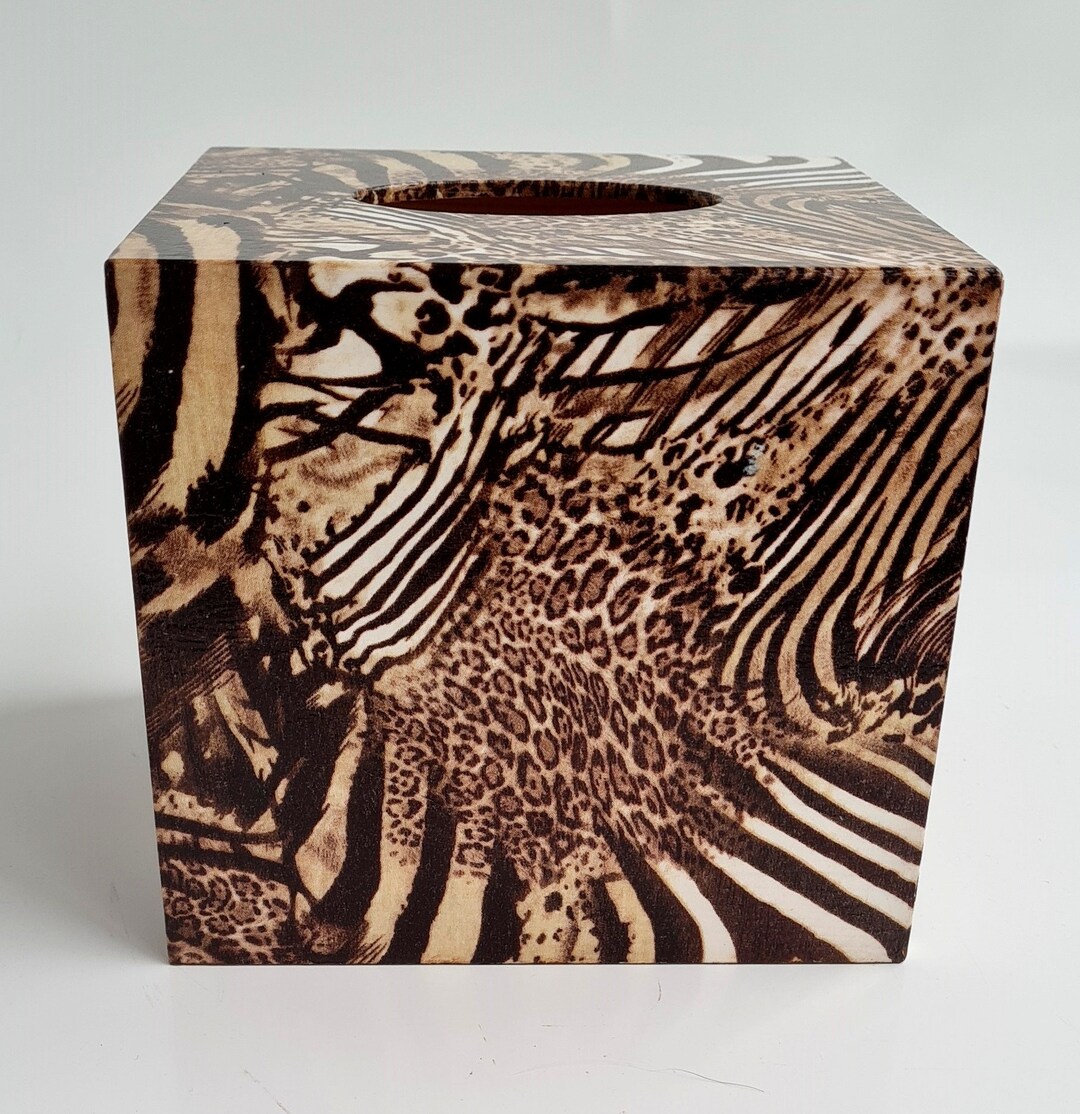 Wild Africa - Wooden Tissue Box Cover Cube - Etsy