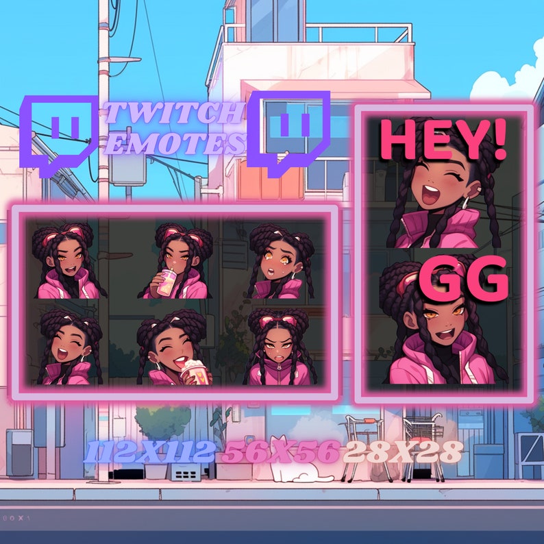 8 Cute Black Girl Twitch Emotes - Etsy
