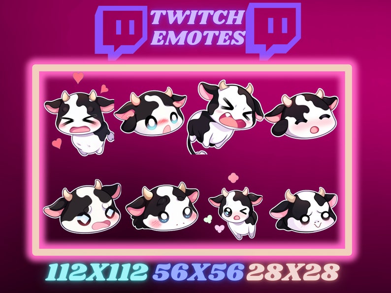8 Cow Twitch Emotes - Etsy