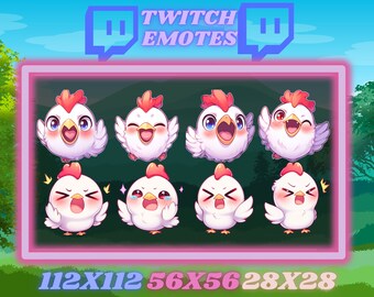 Cute Chibi Chicken Emotes Twitch Emotes Youtube (Download Now) - Etsy