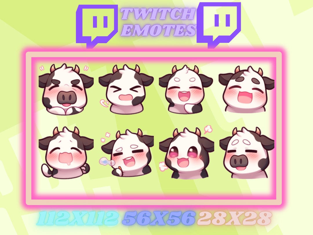 8 Cow Twitch Emotes - Etsy