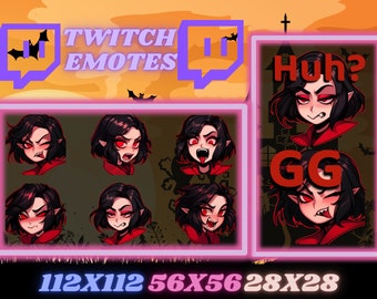 Cute Blonde Vampire Emotes Twitch Discord Channel Point - Etsy