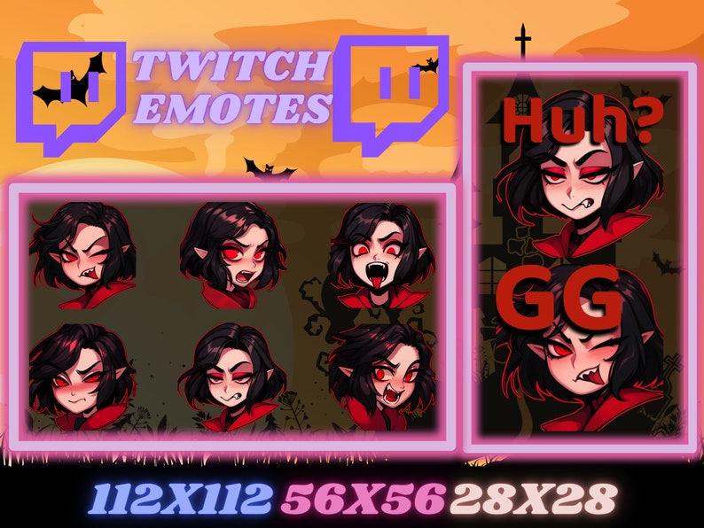 8 Vampire Twitch Emotes - Etsy